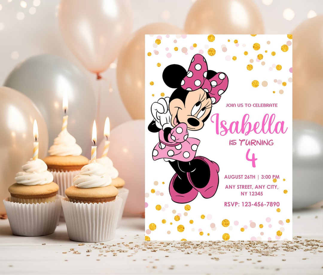 Personalized and Editable Minnie Mouse Invitation | Minnie Mouse ...