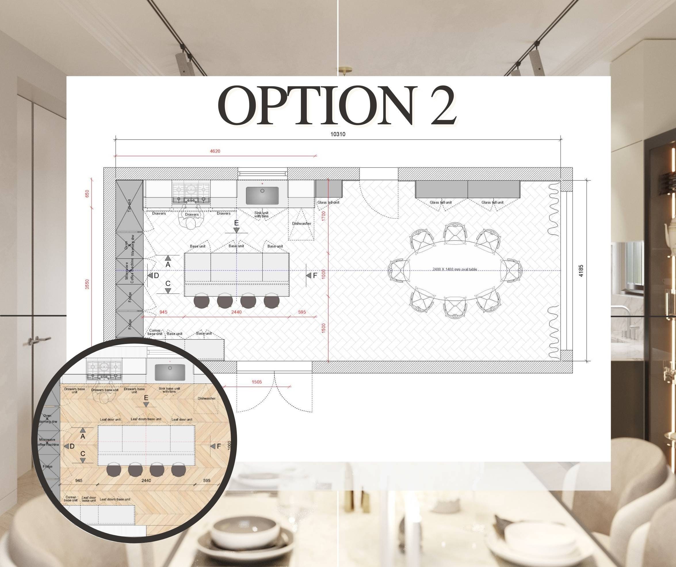 2D Kitchen Floor Plan| Furniture Placement| Custom Floor Plan Design ...