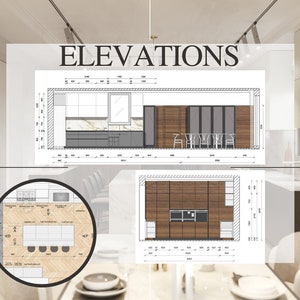 2D Kitchen Furniture Layout & Elevations| Furniture Placement| Custom ...