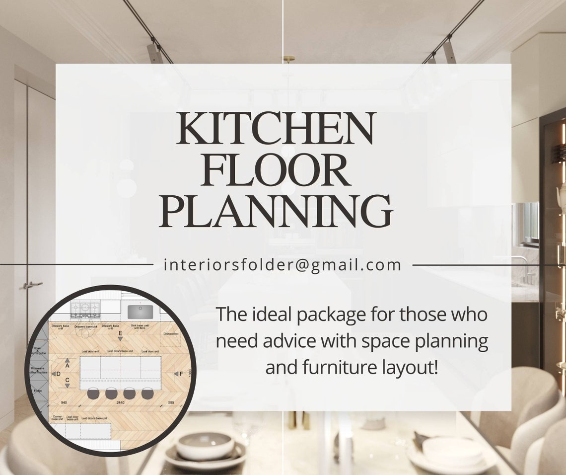 2D Kitchen Floor Plan| Furniture Placement| Custom Floor Plan Design ...