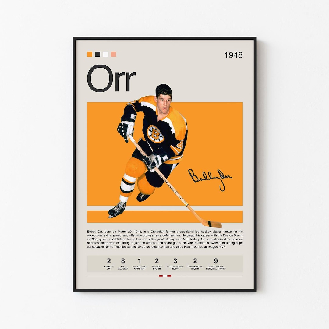 Bobby Orr Poster, Hockey Poster, Modern Hockey Print, Minimalist NHL ...