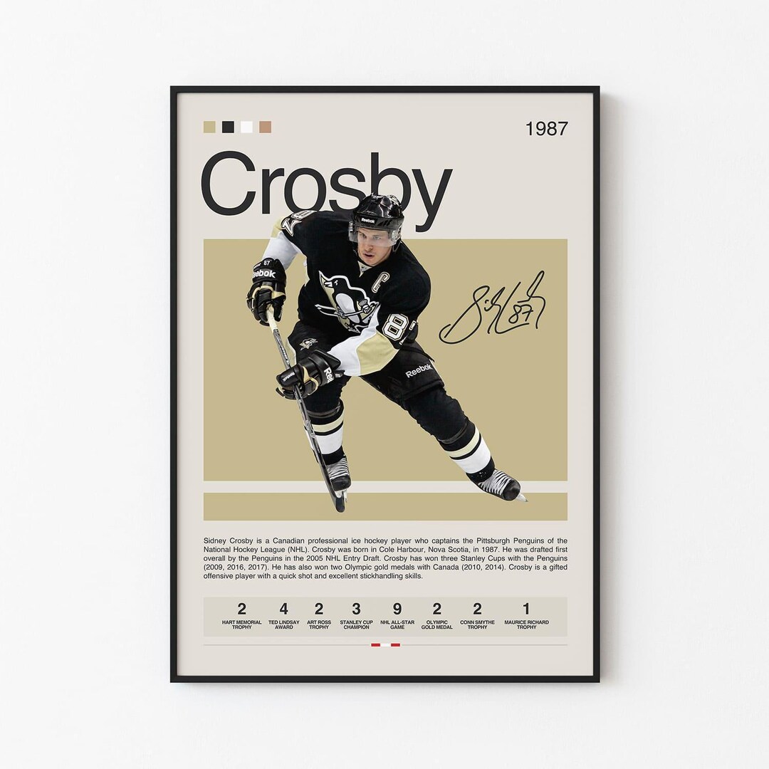 Sidney Crosby Poster, Pittsburgh Penguins Poster, NHL Poster, Hockey ...