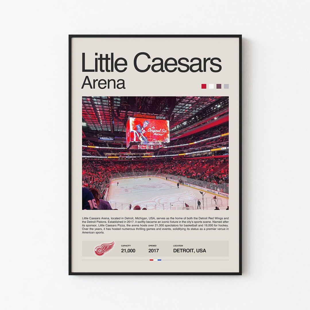 Little Caesars Arena Poster Mid Century Modern, Preppy Prints Vintage ...