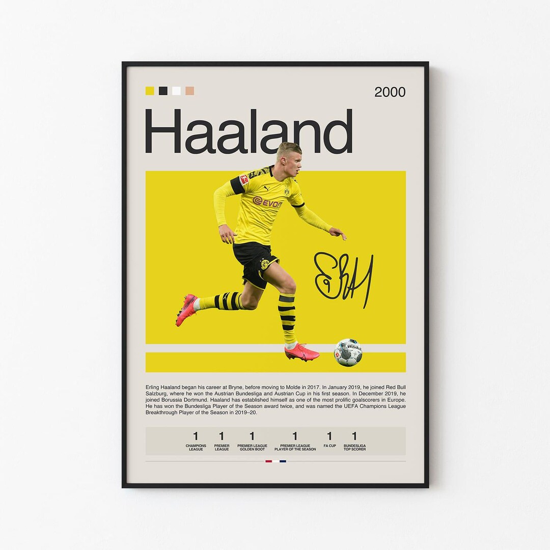 Erling Haaland Poster, Borussia Dortmund Poster,soccer Gifts, Sports ...
