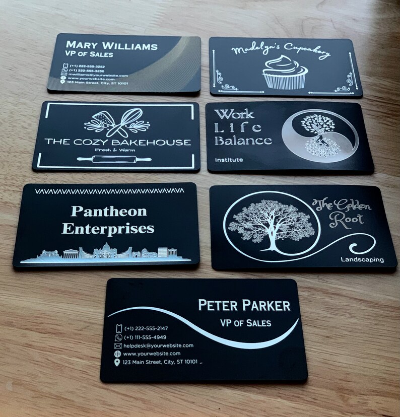 Steel Business Cards; Thick Metal Cards; Black Steel Business Cards ...