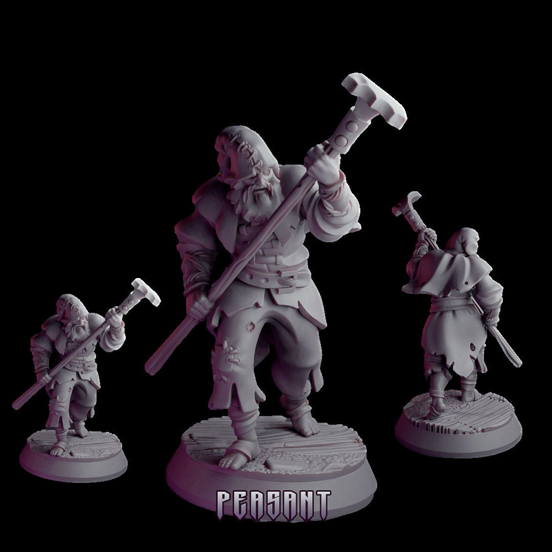 Peasant With a Hoe Fantasy RPG Miniatures D&D DND Pathfinder - Etsy