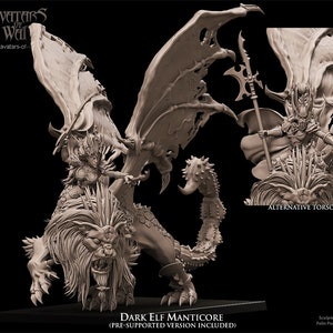 Dark Elf Manticore 2 Variants Battle Game Miniatures for - Etsy