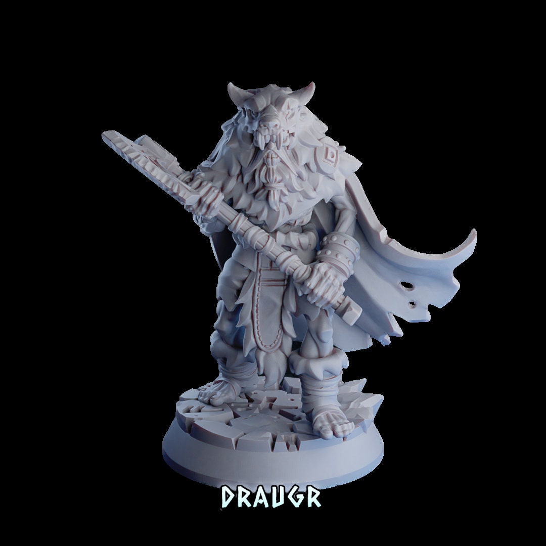 Draugr With Two-handed Axe Fantasy RPG Miniatures D&D DND - Etsy