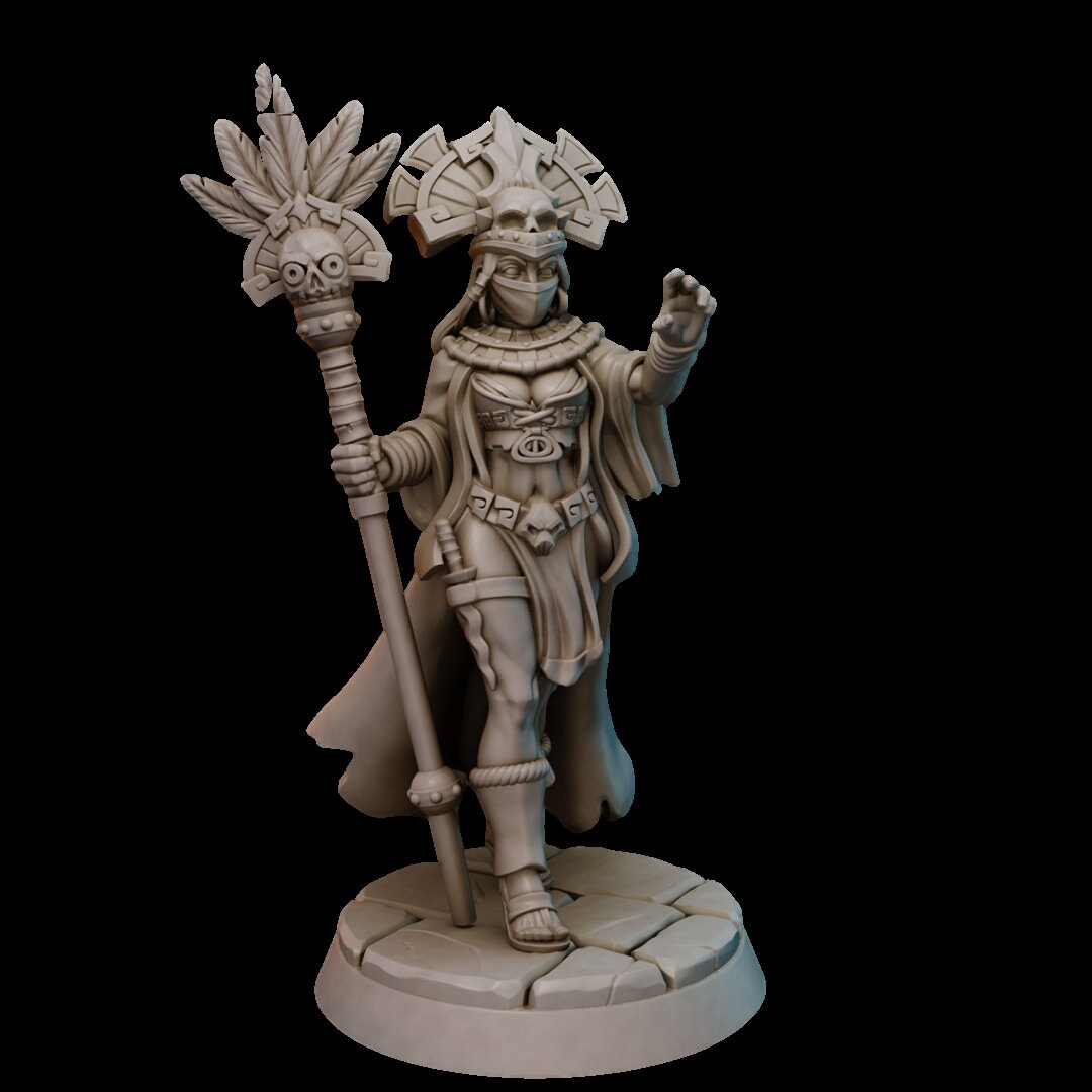 Aztec Sorceress 8K Printed RPG Miniature Dnd Pathfinder Tabletop ...