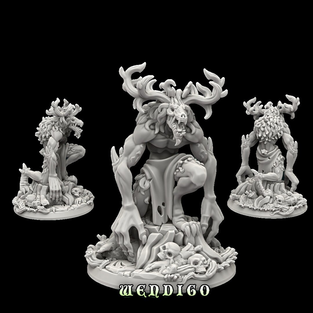Wendigo Fantasy RPG Miniatures D&D DND Pathfinder 8K - Etsy