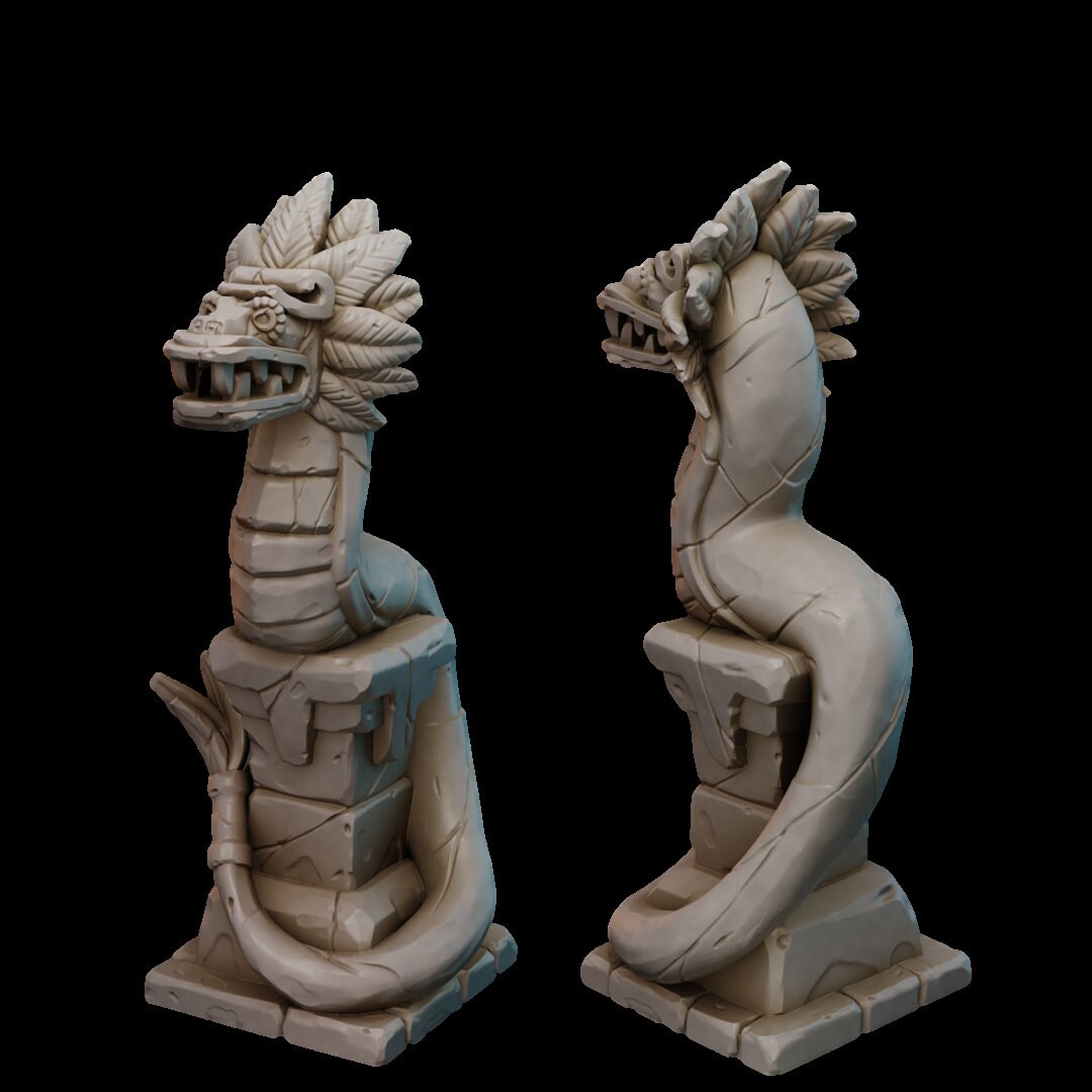 Coatl Statue 8K Printed RPG Miniature Dnd Pathfinder - Etsy