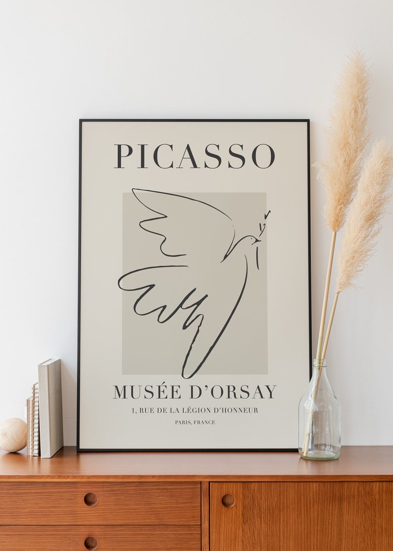 Picasso Poster, One Line Art, Picasso Exhibition Poster, Picasso Bird ...