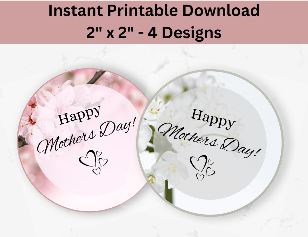 Mother's Day Gift Tags, Round Tags for Mothers Day, Happy Mothers Day ...