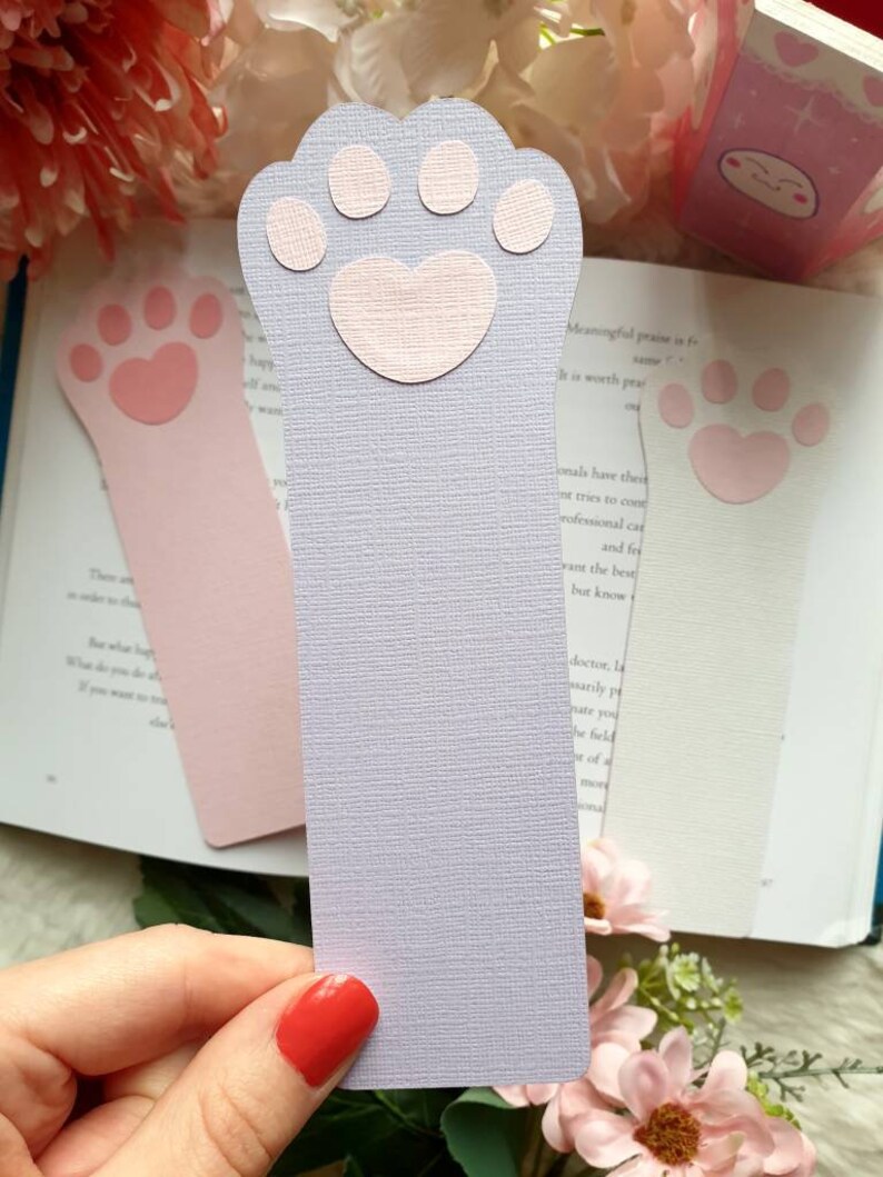 Cat Paw Bookmark Handmade Paper Bookmark - Etsy UK