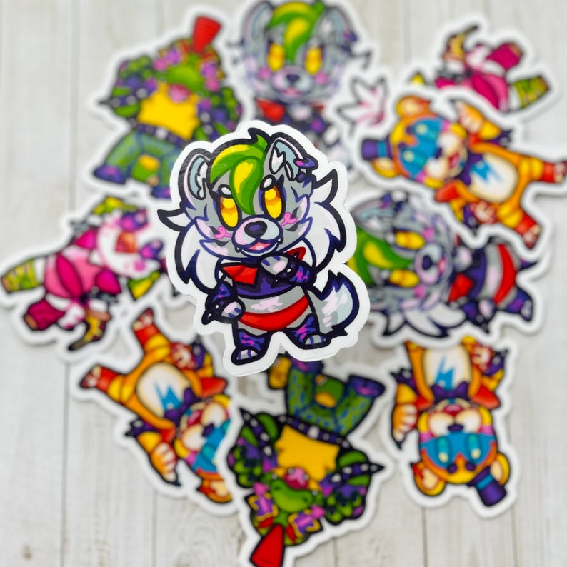 FNAF Security Breach | Animatronic Chibi Stickers | Roxanne Wolf ...