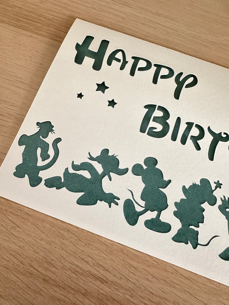 Disney Theme Birthday Card Cutting File, SVG File, Disney Theme ...