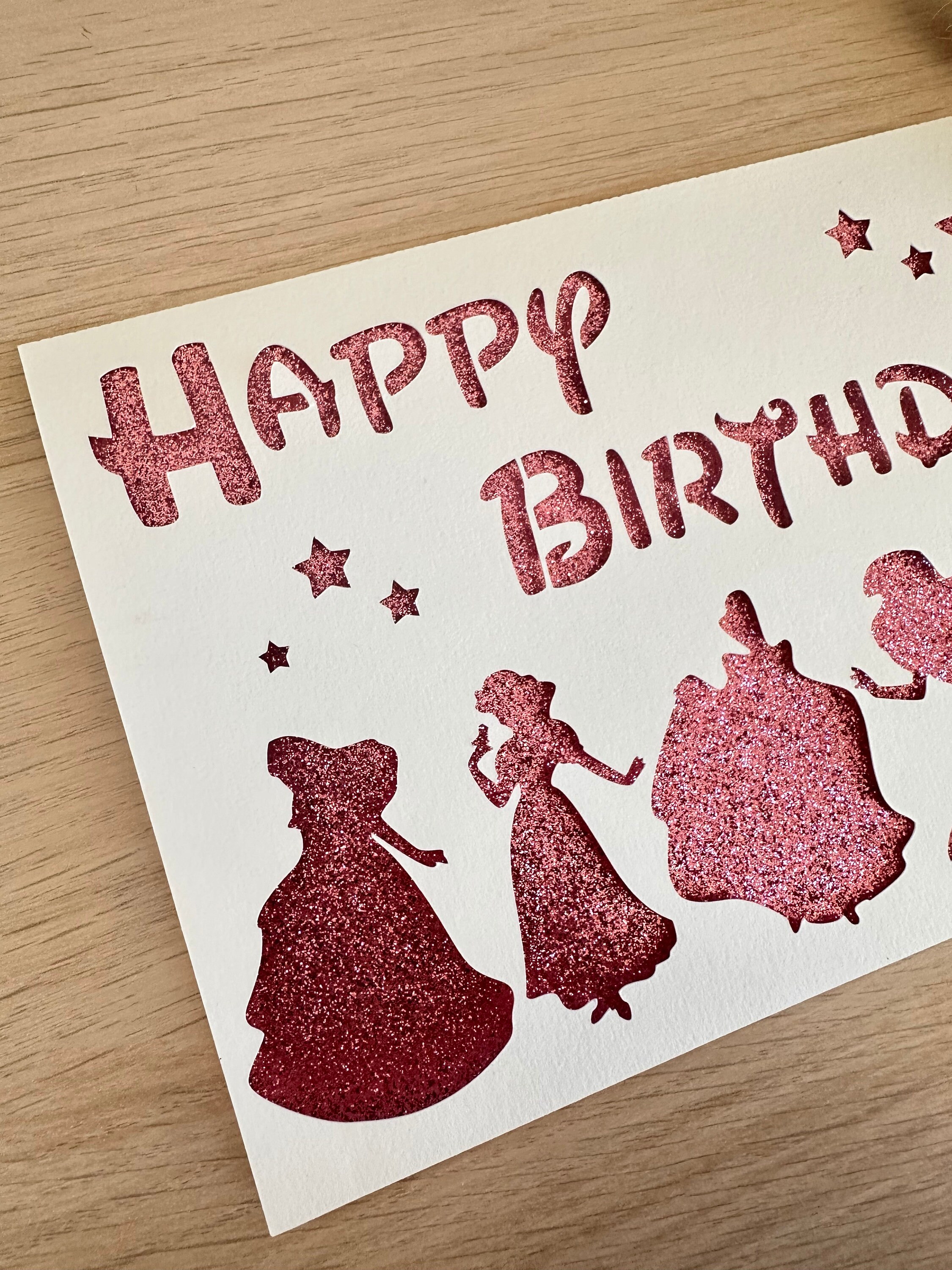 Disney Princess Birthday Card Cutting File SVG File, Disney Princess ...