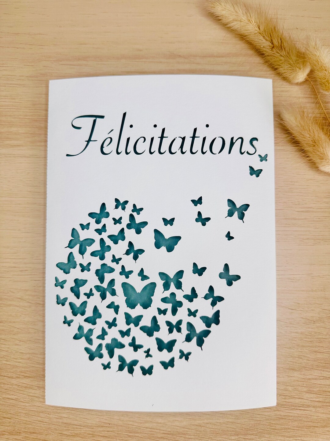 Butterflies Congratulations Card Cutting File, Card Template SVG File ...