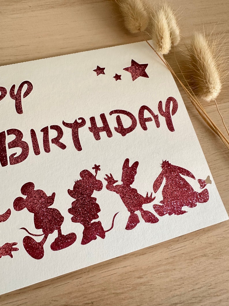 Disney Theme Birthday Card Cutting File, SVG File, Disney Theme ...