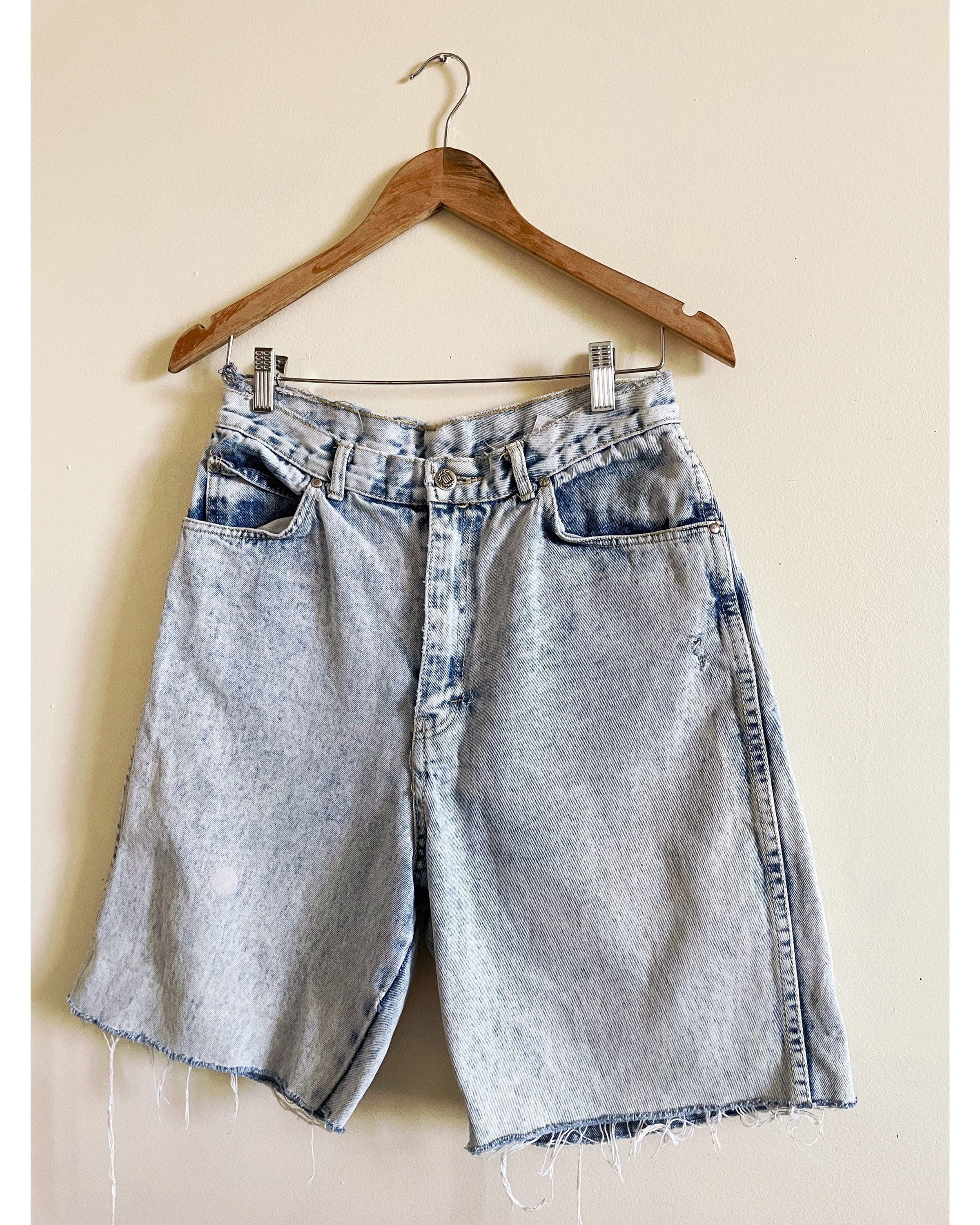 Rare Vintage Gitano Acid Wash Shorts, 80s Acid Wash Shorts, Long Denim ...