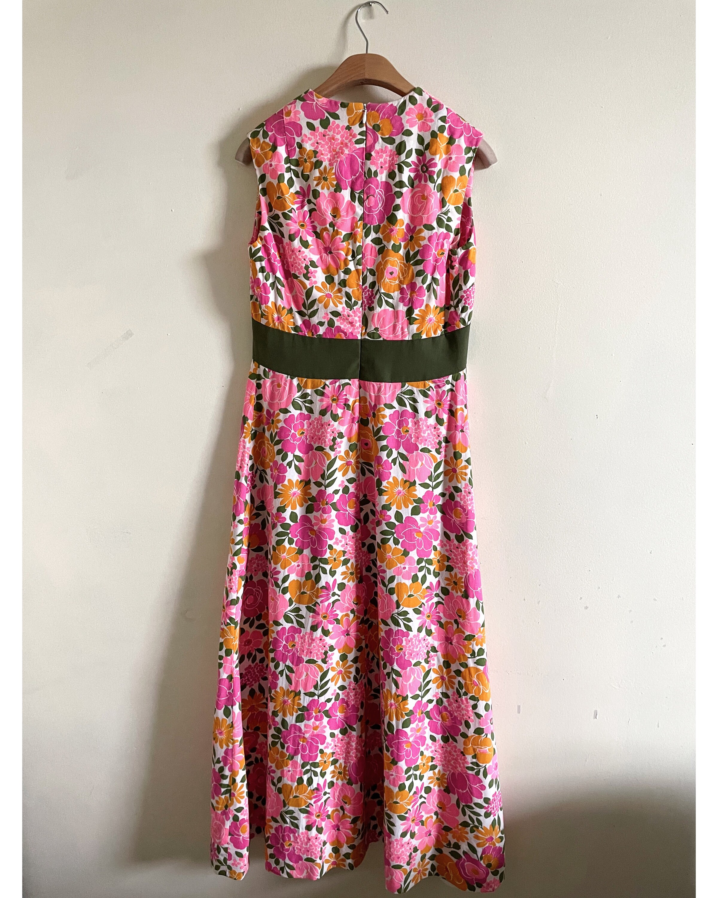 Vintage 60s 70s Floral Maxi Dress Palm Beach Style 60s 70s Dress Floral Linen Maxi 70s Dress ...