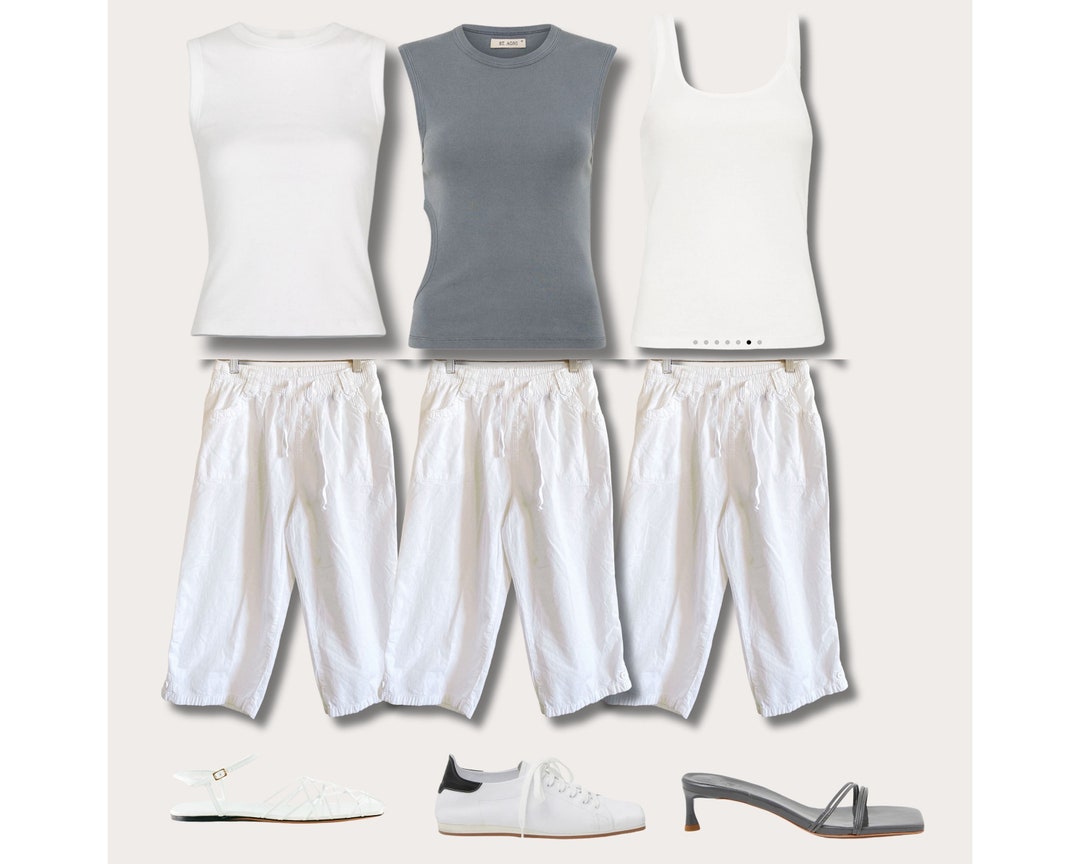 Vintage 2000s Y2K Cotton Capri Pants | White Cotton Capris | Cotton ...