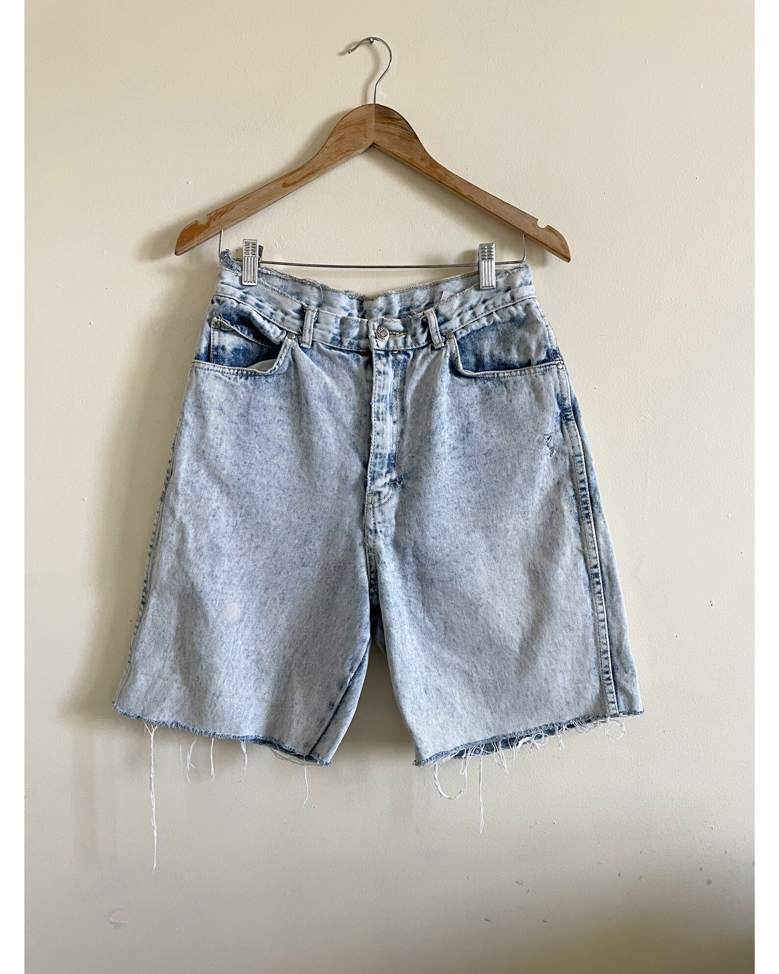 Rare Vintage Gitano Acid Wash Shorts, 80s Acid Wash Shorts, Long Denim ...