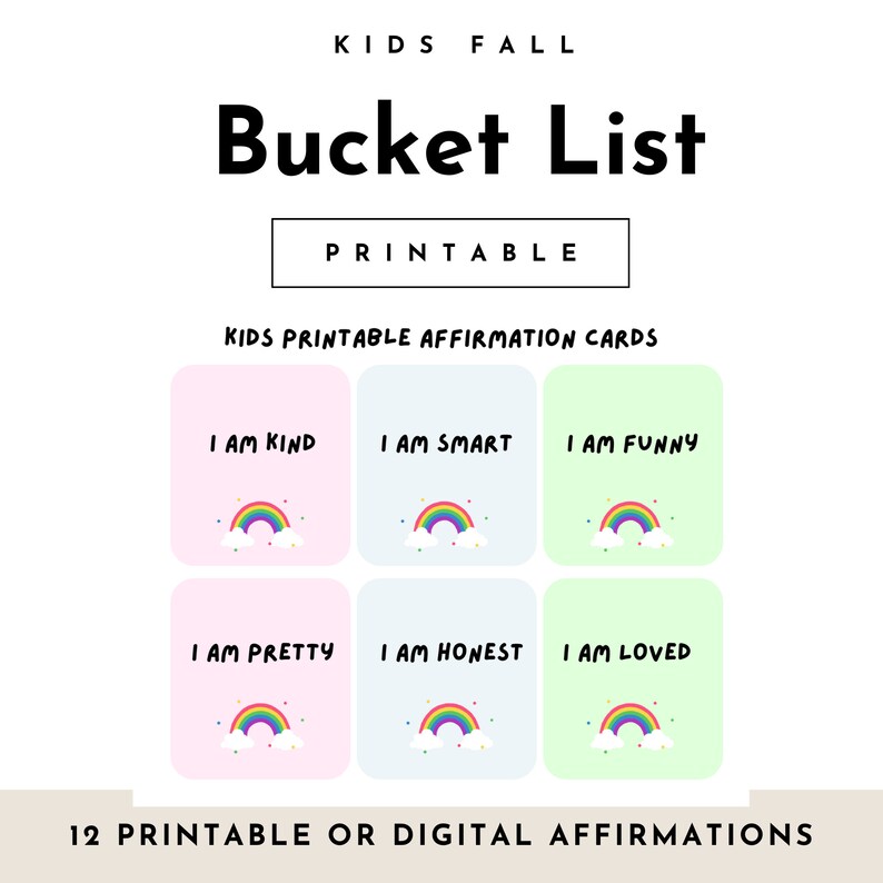 Positive Affirmations for Kids, Kids Affirmation Cards Printable, Kids ...