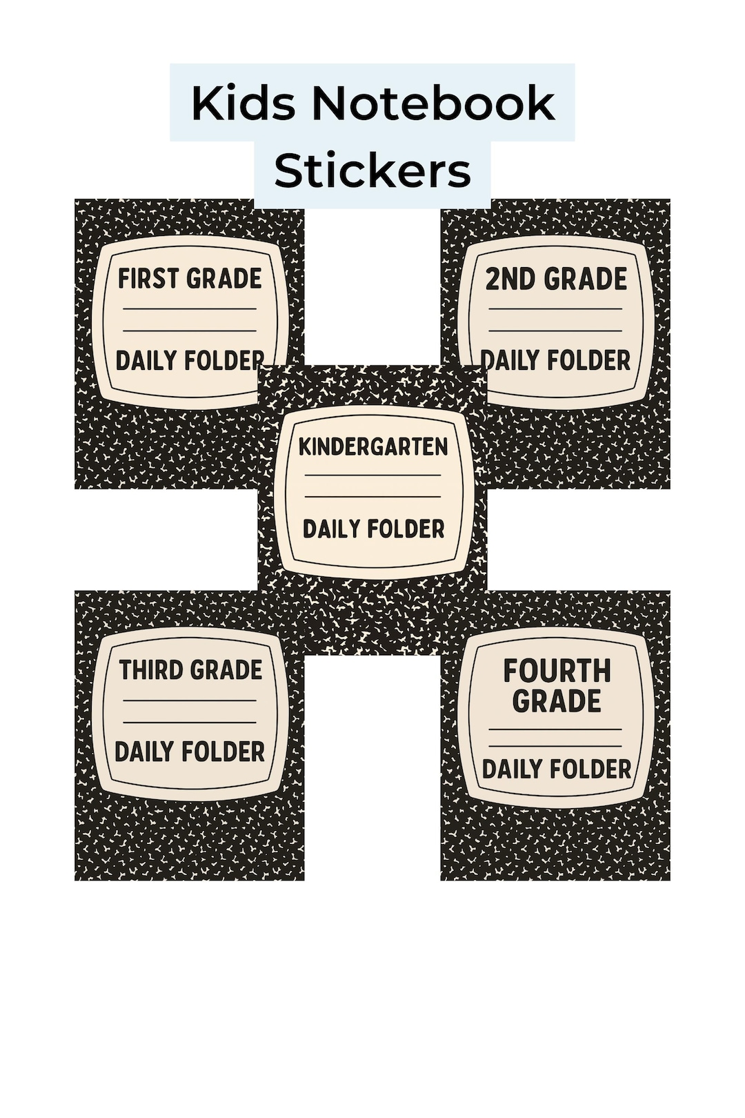 Printable School Folder Labels for Kindergarten–6th Grade | 4x6 Inch ...