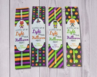 Printable Halloween Glow Stick Holder A Little Bit of Light - Etsy