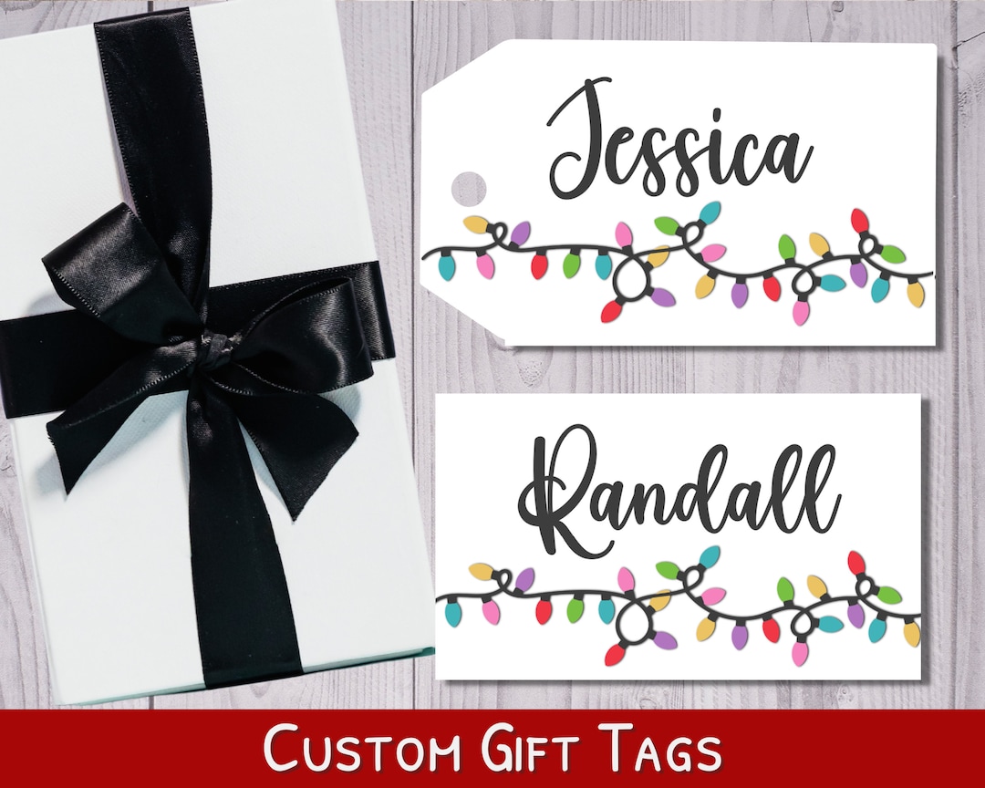 Christmas Lights Gift Tags: Editable Holiday Treat Bag Tags (printable ...