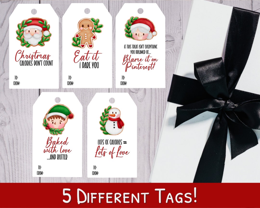 Christmas Cookie Gift Tags - Baked Goods Gift Tag - Christmas Party ...