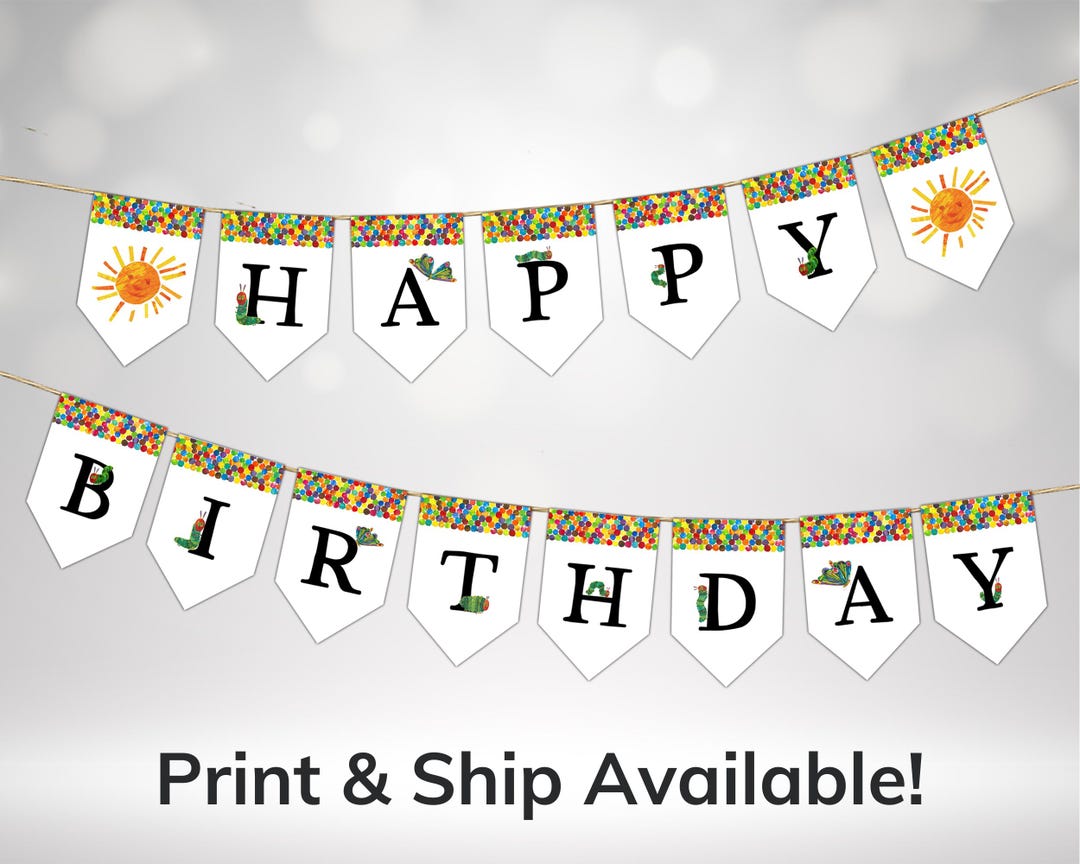 Hungry Caterpillar Banner - Printable Birthday Banner - Hungry ...