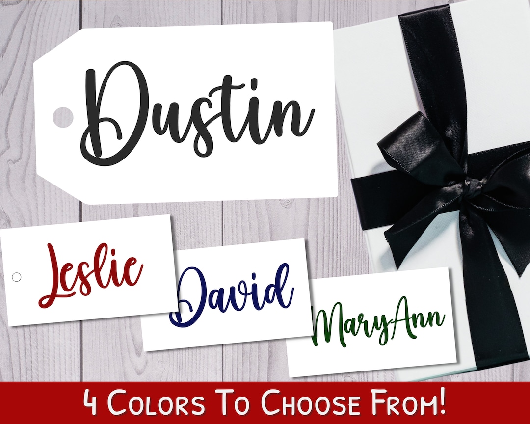 Custom Name Gift Tag Christmas Treat Bag Tag Christmas Gift Tags ...
