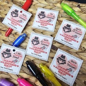 Invisible Ink Valentine Pen Set for Boys: Non-candy School Favor ...