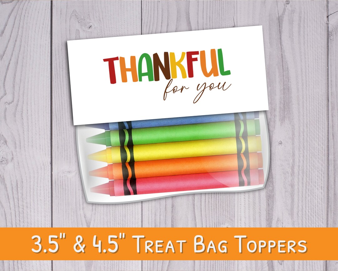 Thankful Treat Bag Topper: Thanksgiving Favor Label (PDF) - Etsy