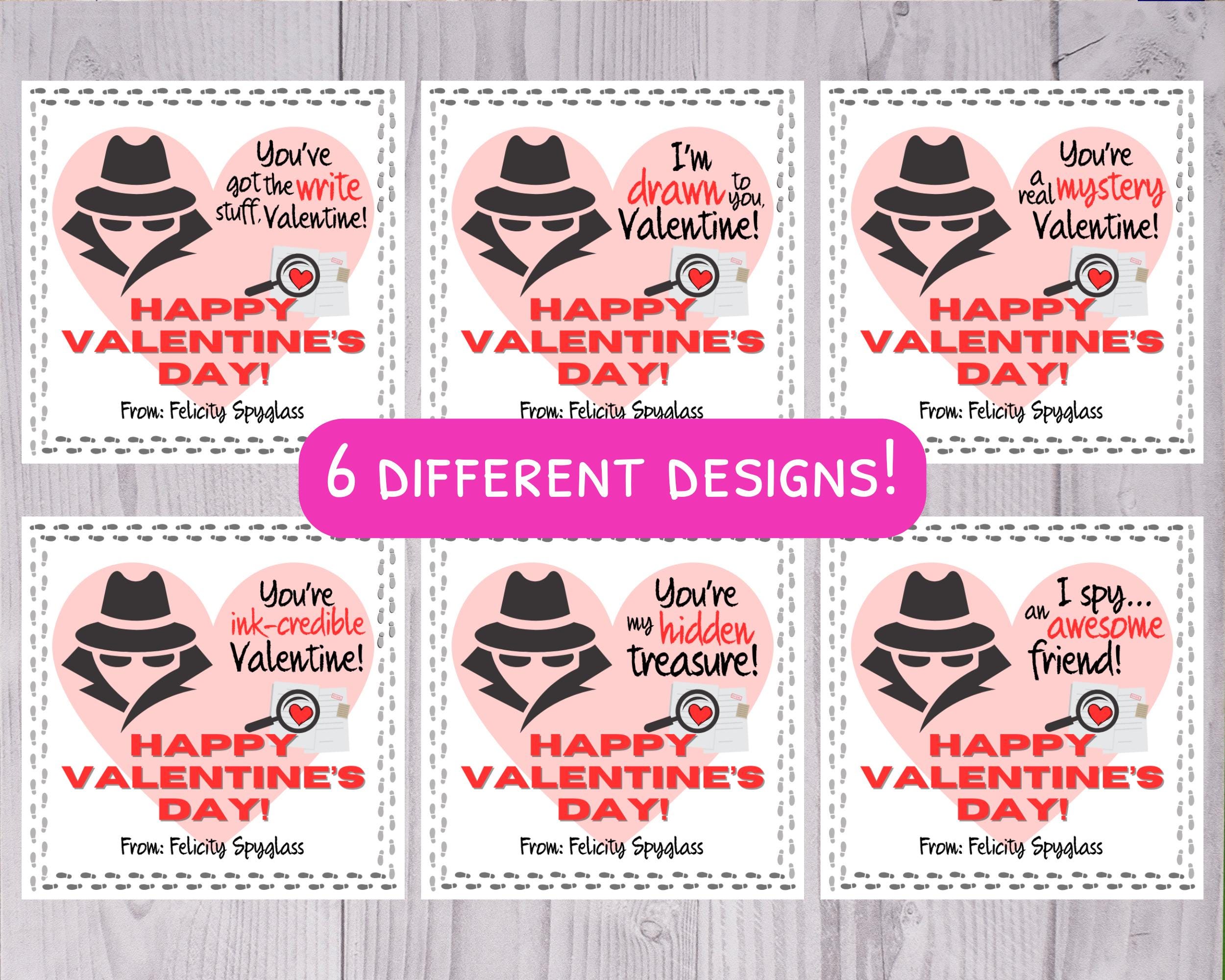 Printable Invisible Ink Valentine Tag: Elementary School Favor (digital ...