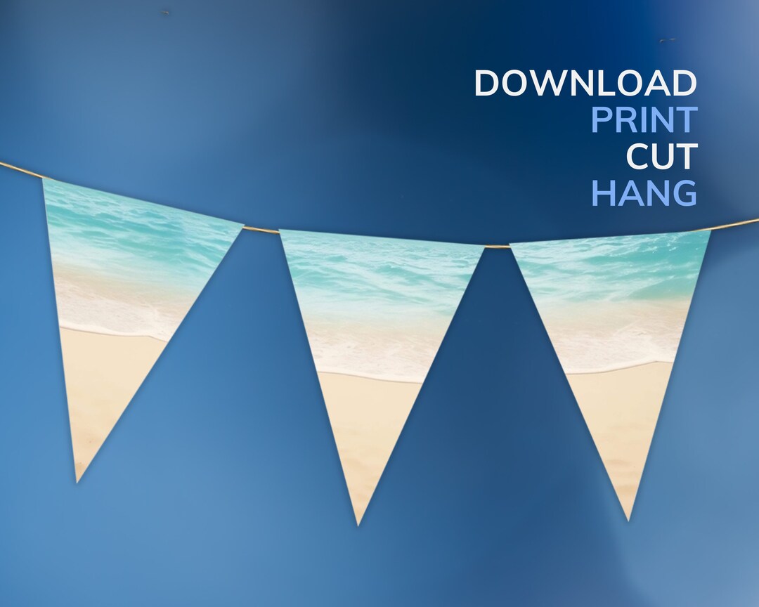 Beach Party Decor - Printable Ocean Banner - Pool Party Banner - Water ...