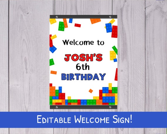 Building Bricks Welcome Sign Customizable Welcome Signs - Etsy