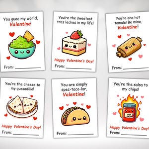 Mexican Food Valentines Card for Kids Valentine Cards Printable ...