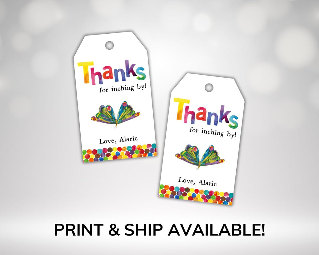 Hungry Caterpillar Thank You Tags - Editable Thank You Gift Tags ...