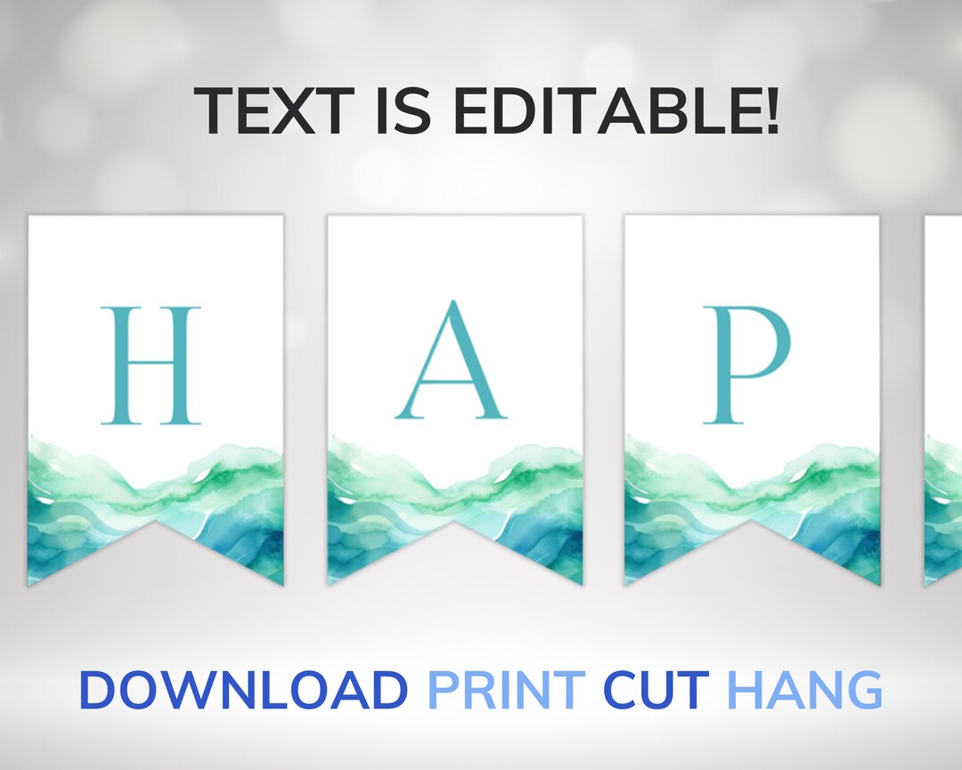 Ocean Banner - Ocean Party Decorations - Beach Party Garland - Pool ...