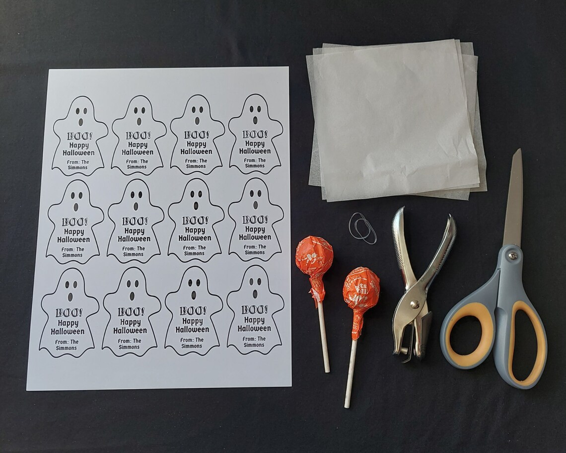 Halloween Sucker Tag Ghost Tags Glow Stick Tag for Kids Printable ...