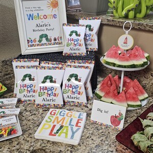 Hungry Caterpillar Food Labels: Birthday Party Tent Cards (printable ...