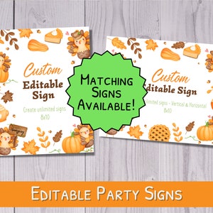 Thanksgiving Food Labels: Editable Fall Table Numbers (PDF) - Etsy