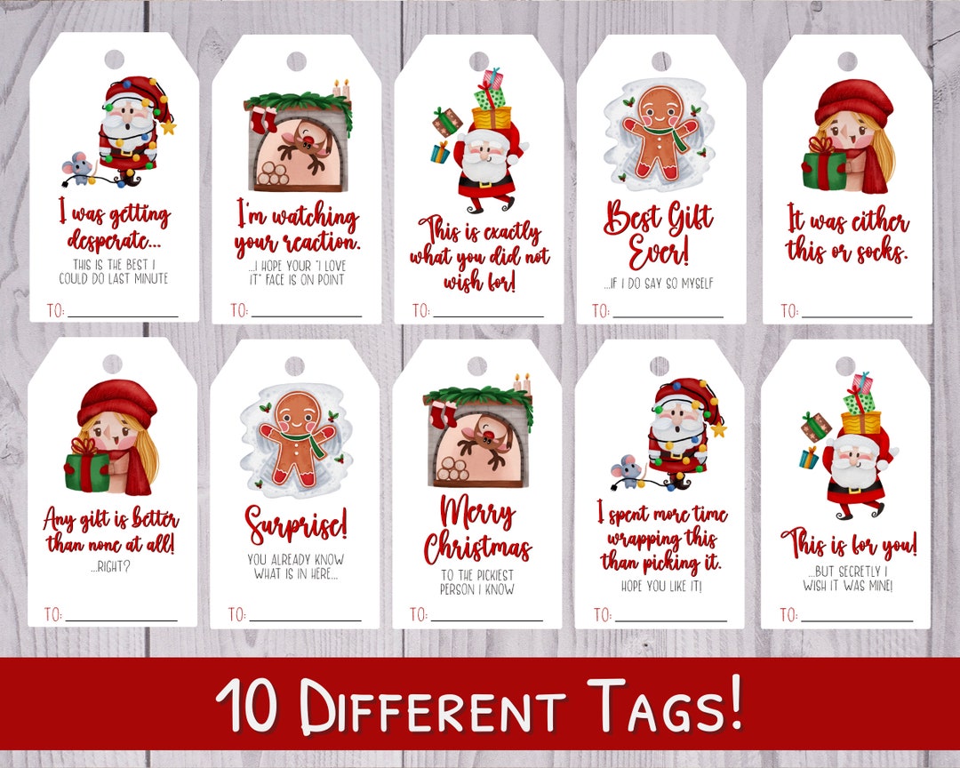 Funny Christmas Gift Tags - Christmas Party Favor Tags - Unique ...