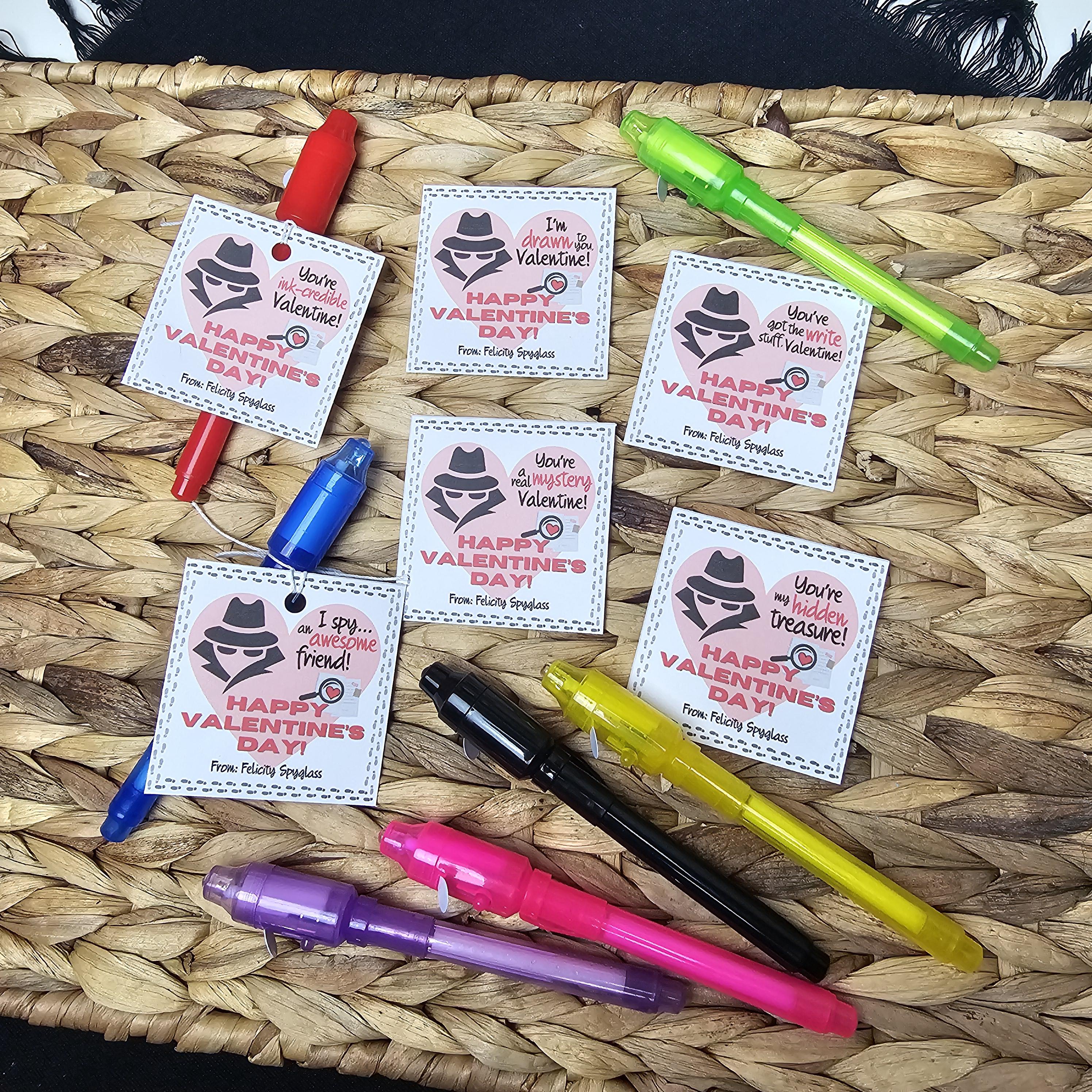 Invisible Ink Valentine for Kids: Spy Party Favor, Class Gift - Secret ...