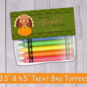 Thankful for You Printable Bag Topper - Thanksgiving Goodie Bag Label ...