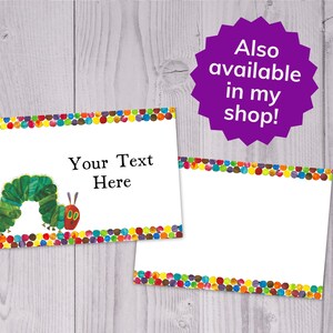 Hungry Caterpillar Food Labels: Birthday Party Tent Cards (printable ...