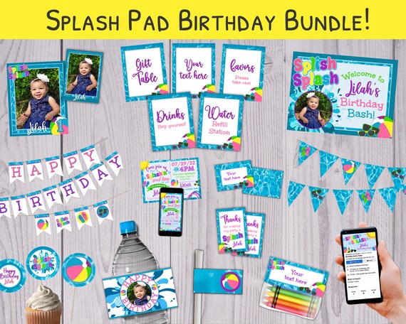 Splash Pad Birthday Party Decorations Splash Pad Birthday - Etsy